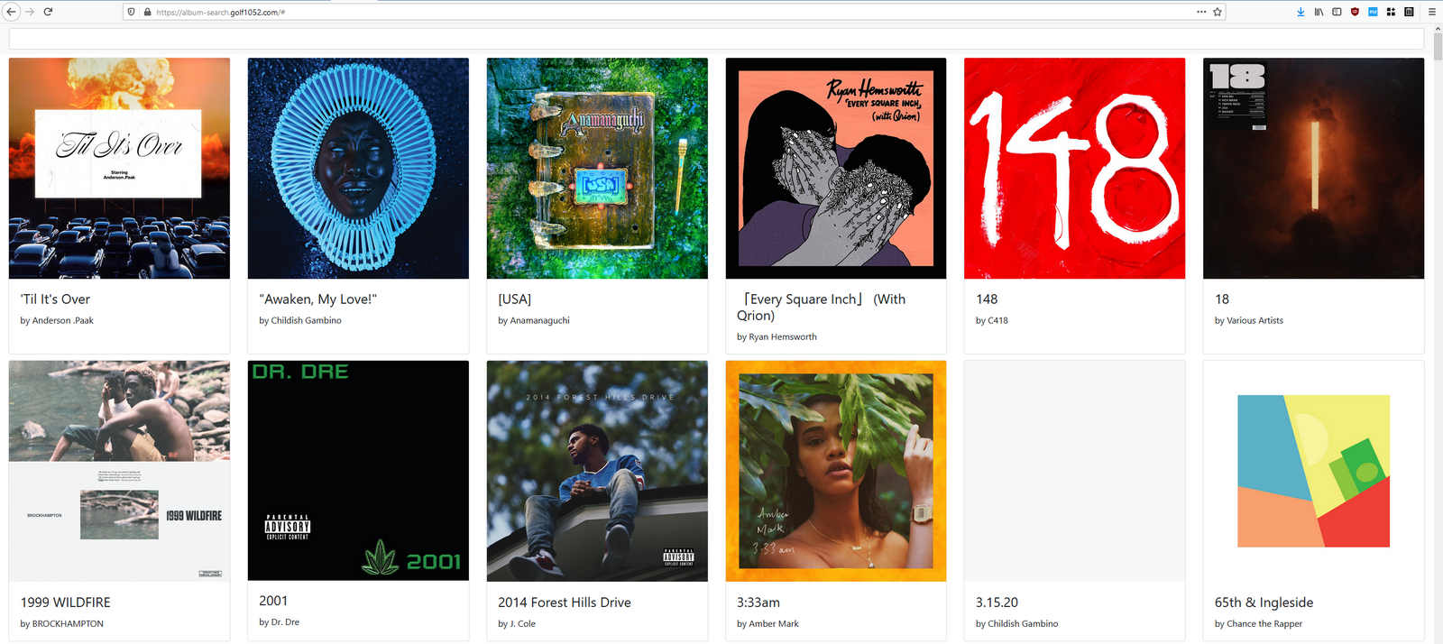 Weekend Project: Spotify Album Image Search